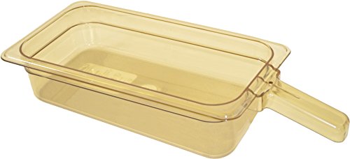 Carlisle FoodService Products 30861H13 StorPlus High Heat Food Pan With 1 Handle, 4" Deep, Third Size, Amber, 1/3 Size (Pack of 6)
