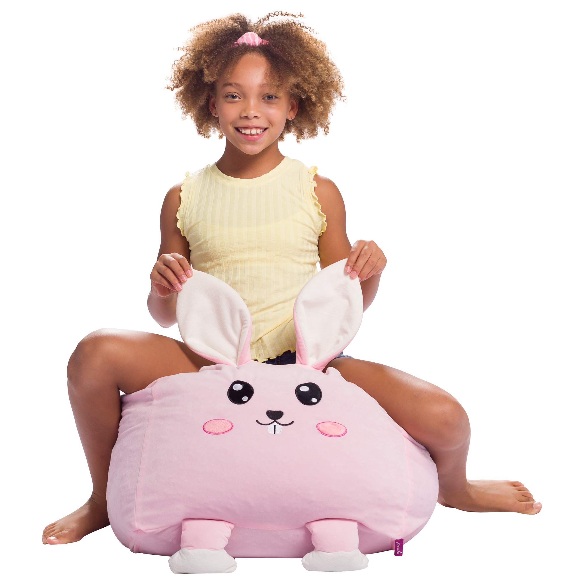 Posh Creations Large Bean Bag Soft Cozy Animal Chair for Bedrooms, Kids Lounger, Medium, Bunny - Tie Dye