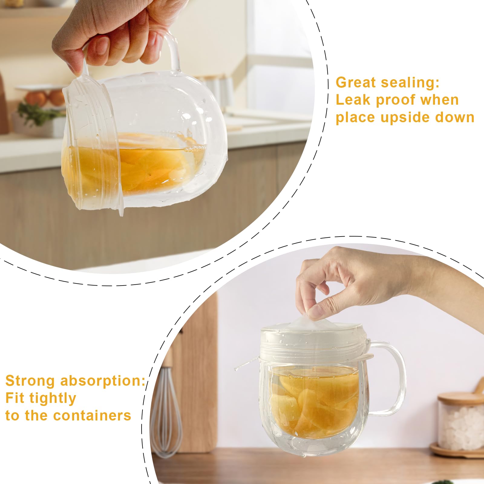 KVK Silicone Stretch Lids Large - LFGB Certified 100% Silicone Bowl Cover - Thicker Reusable Food Storage Covers Fit 5.5β to 8.7β - Microwave Dishwasher and Freezer Safe 12pcs 3 Different Sizes