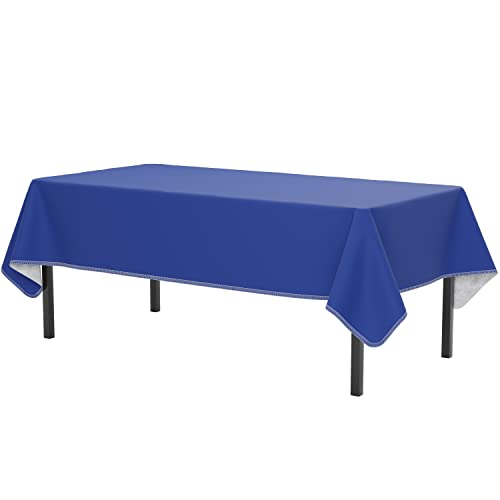 Dark Blue Vinyl Tablecloths - 54 In. x 108 In. - Pack Of 1 Rectangle Tablecloth - Dark Blue Flannel Backed Vinyl Tablecloths For Rectangle Tables - Plastic Table Cloths - Flannel Backing - Waterproof