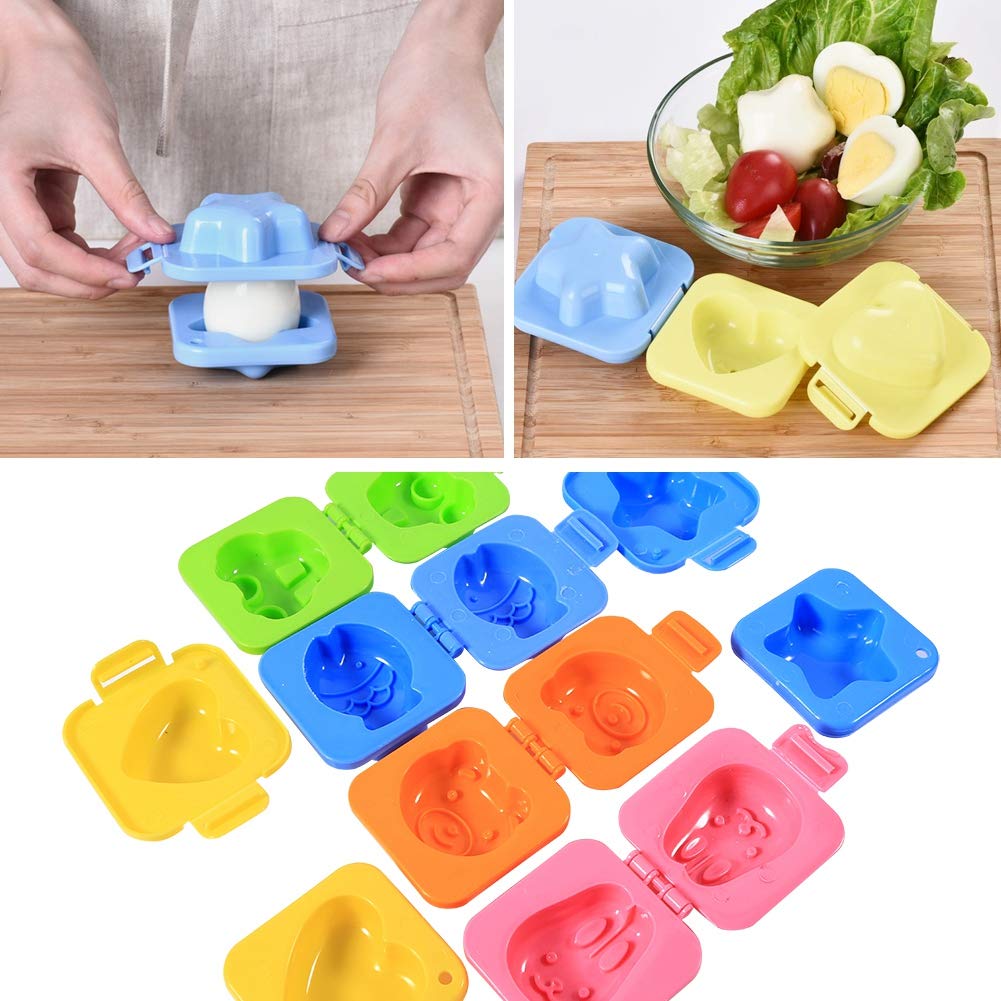 6 Pcs Boil Egg Mould, Cute Cartoon Egg Sushi Rice Mould Decorating Fondant Cake Tool Cookery Moulds