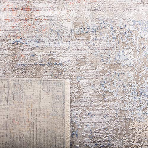 SAFAVIEH Dream Collection 2'6" x 4' Grey/Blue DRM428F Modern Abstract Premium Viscose Accent Rug