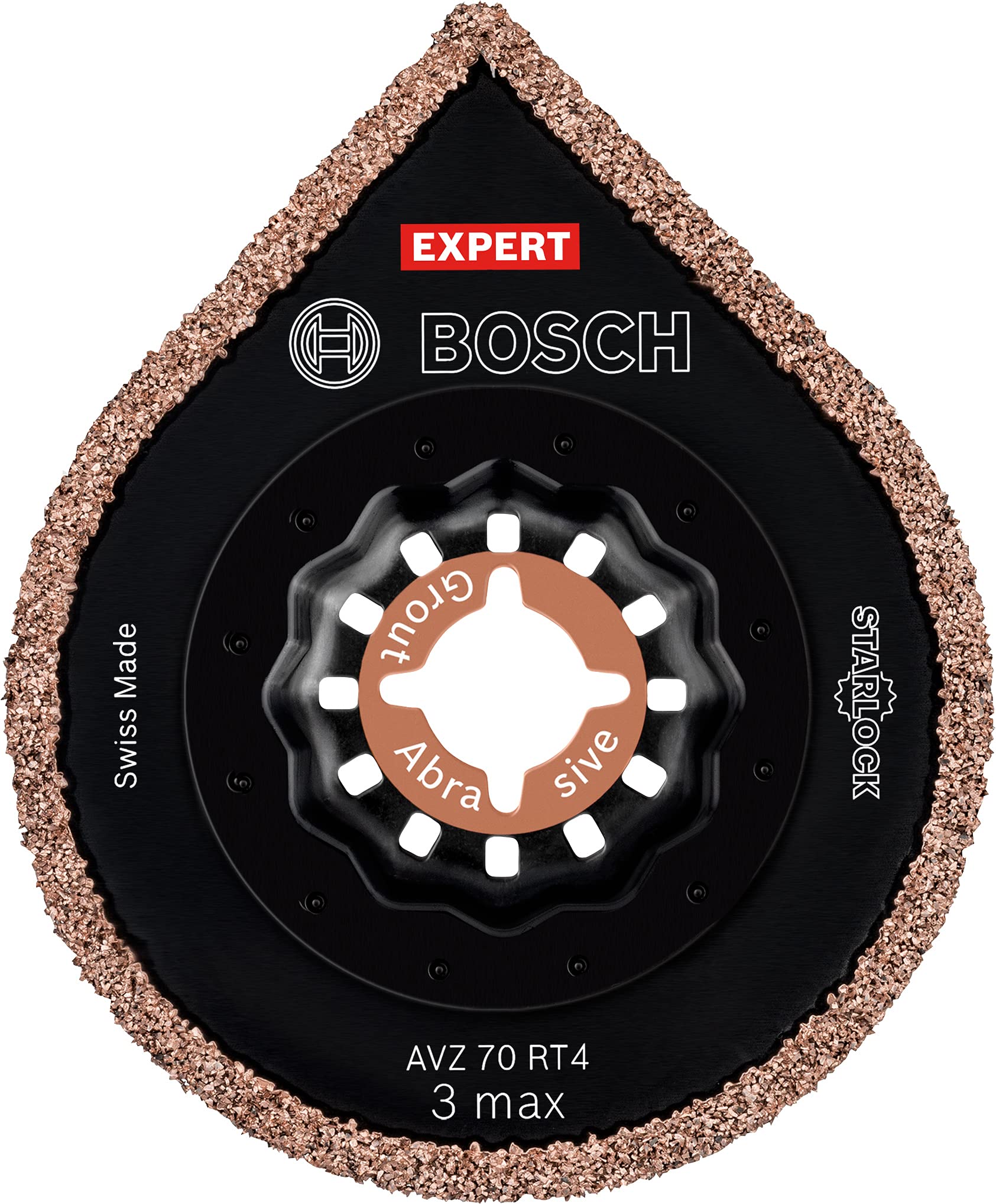 Bosch Professional 10x Expert 3 max AVZ 70 RT4 Multitool Grouting Plates (Ø 70 mm, Accessories Multitool)