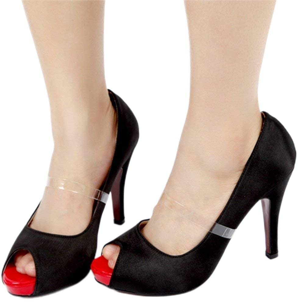 5 Pairs Womens Transparent Silicone Invisible Shoe Strap Elastic Shoes Band High Heels Anti-loose Shoelace for Holding Loose High Heel