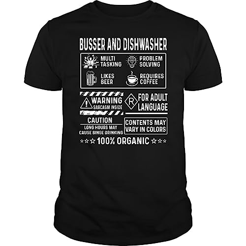 Busser and Dishwasher Multitasking Problem Solving Job Title - Unisex Tee Black