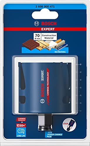 Bosch Professional 1x Expert Construction Material Hole Saw (Ø 70 mm, Accessories Rotary Impact Drill)