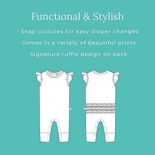 Posh Peanut Baby Girl Pajamas β Ruffled Cap Sleeve Romper PJs β Soft Viscose from Bamboo One-Piece for Babies & Toddlers(12-18 Months) Solid Ribbed Black