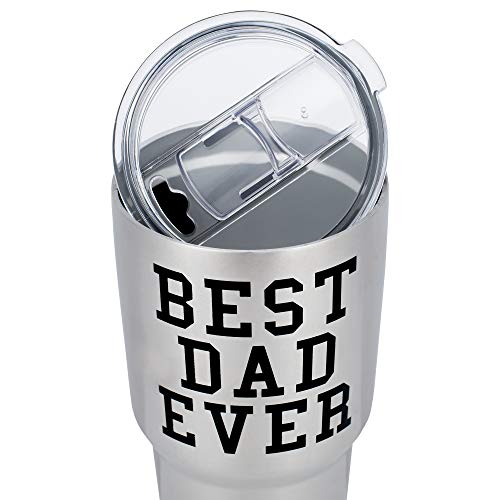 Elanze Designs Best Dad Ever 30 Oz Stainless Steel Travel Mug with Lid