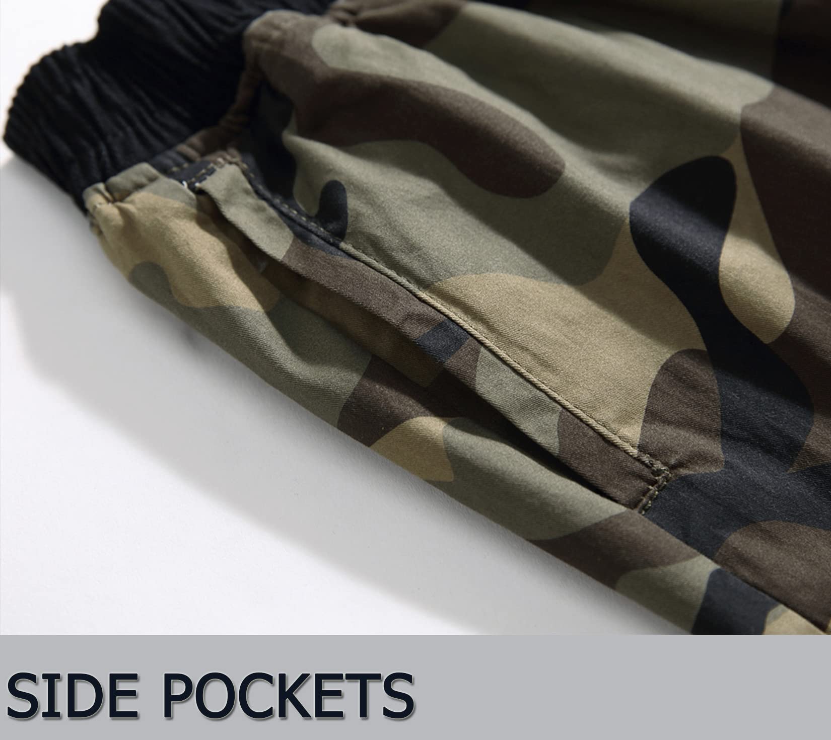 LOKTARC Toddler Boys Cargo Joggers Pull-On Slim Fit Camouflage Pants Yellow 6-7 Years/Size 130