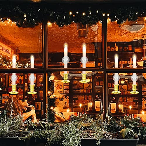 YAUNGEL Window Candles, 8 Pack LED Battery Operated Christmas Candles for Windows with Remote Timer Electric Candle Lights with Removable Candle Holders Suction Cups for Christmas Decorationsā¦