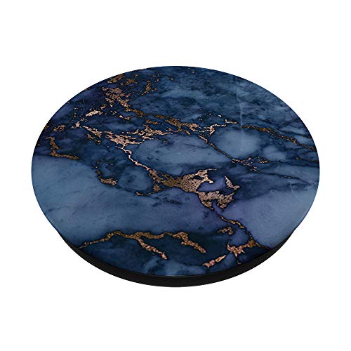 Elegant Dark Jewel Tone Navy & Copper Marble Pattern PopSockets PopGrip: Swappable Grip for Phones & Tablets