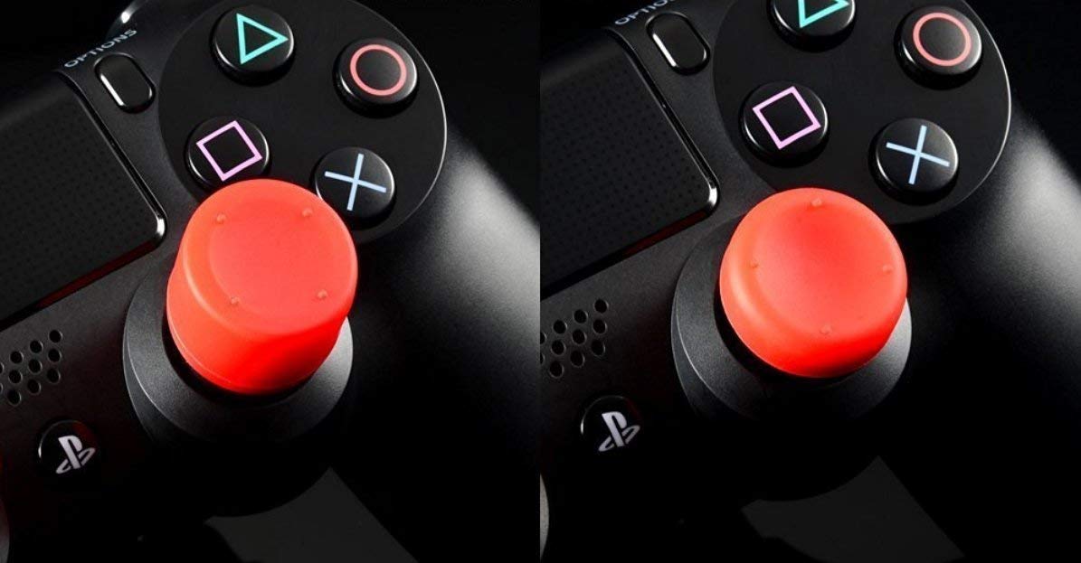 Analog Controller Raised Thumb Stick Grips Thumbsticks Joystick Cap Cover for PS4, PS3, Switch Pro, Xbox one, Xbox 360, Wii U, PS2 Controller (Pack of 8 pcs Red)