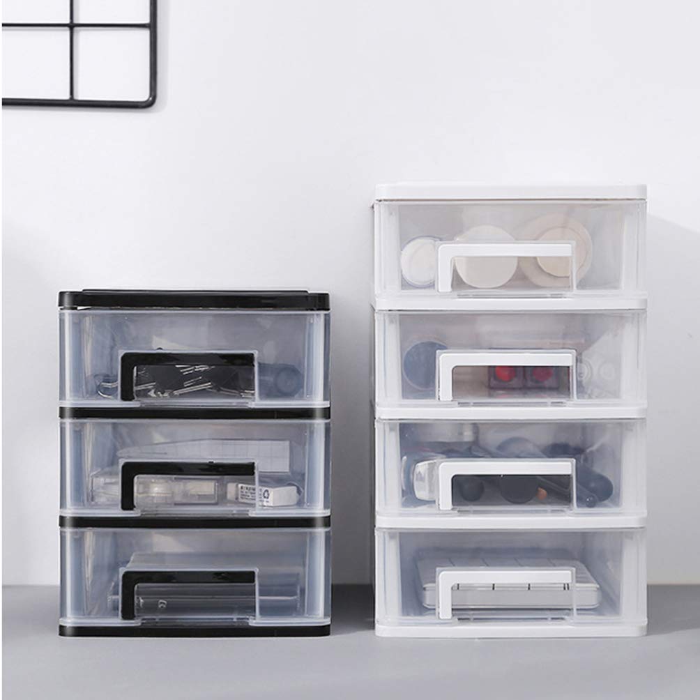 Plastic Storage Bins Plastic Storage Drawers, Clear Desktop Drawer Storage Cabinet Storage Case Storage Box Multilayer Sundries Holder for Home Office Mini Fridge