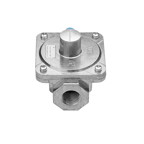 Adjustable Natural Gas Regulator for Gas Fire Pits, 3" to 5" WC (water column) Output, 1/2 PSI Input, 1/2" NPT, Designed for Outdoor Natural Gas Fire Pits, Fireplaces, and Grills