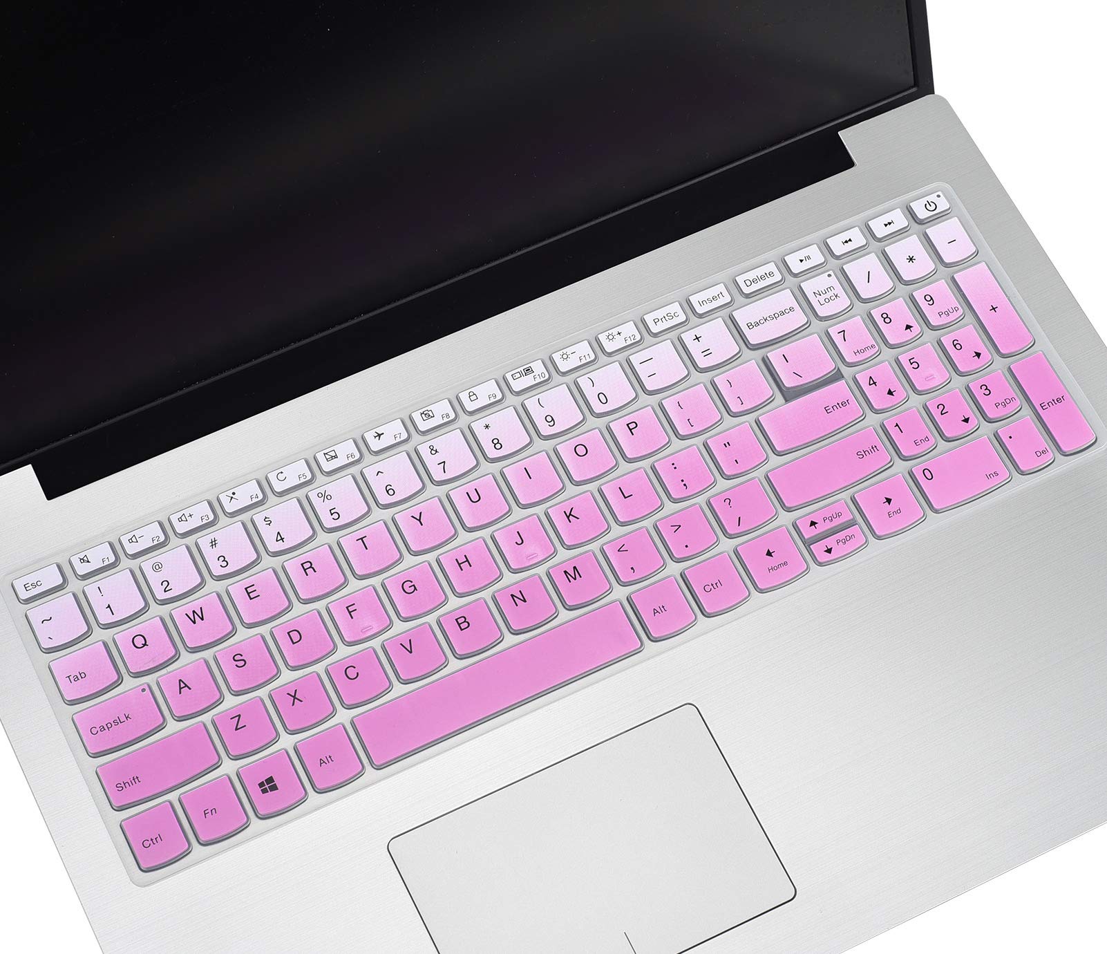 Keyboard Cover for Lenovo Ideapad 3 15 15.6" 17.3"/ Lenovo Yoga C740 C940 15.6/ Lenovo IdeaPad 320 330 330s 340s 520 720s S145 L340 S340 15.6"/IdeaPad 320 330 17.3 Laptop Keyboard Skin, Pinkish Purple