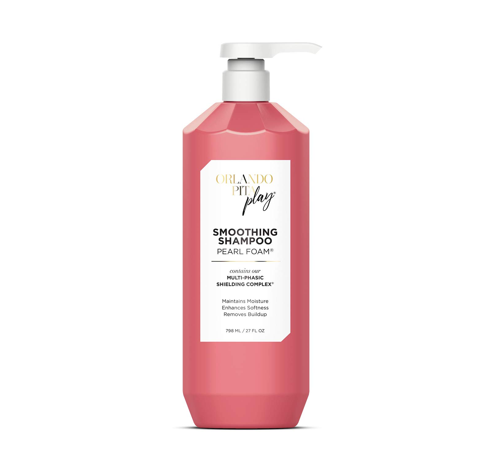 ORLANDO PITA PLAY Salon Size Pearl Foam Smoothing Shampoo for Textured, Damaged or Color-Treated Hair, Maintains Moisture, Enhances Shine, & Removes Buildup, 27 Fl. Oz.