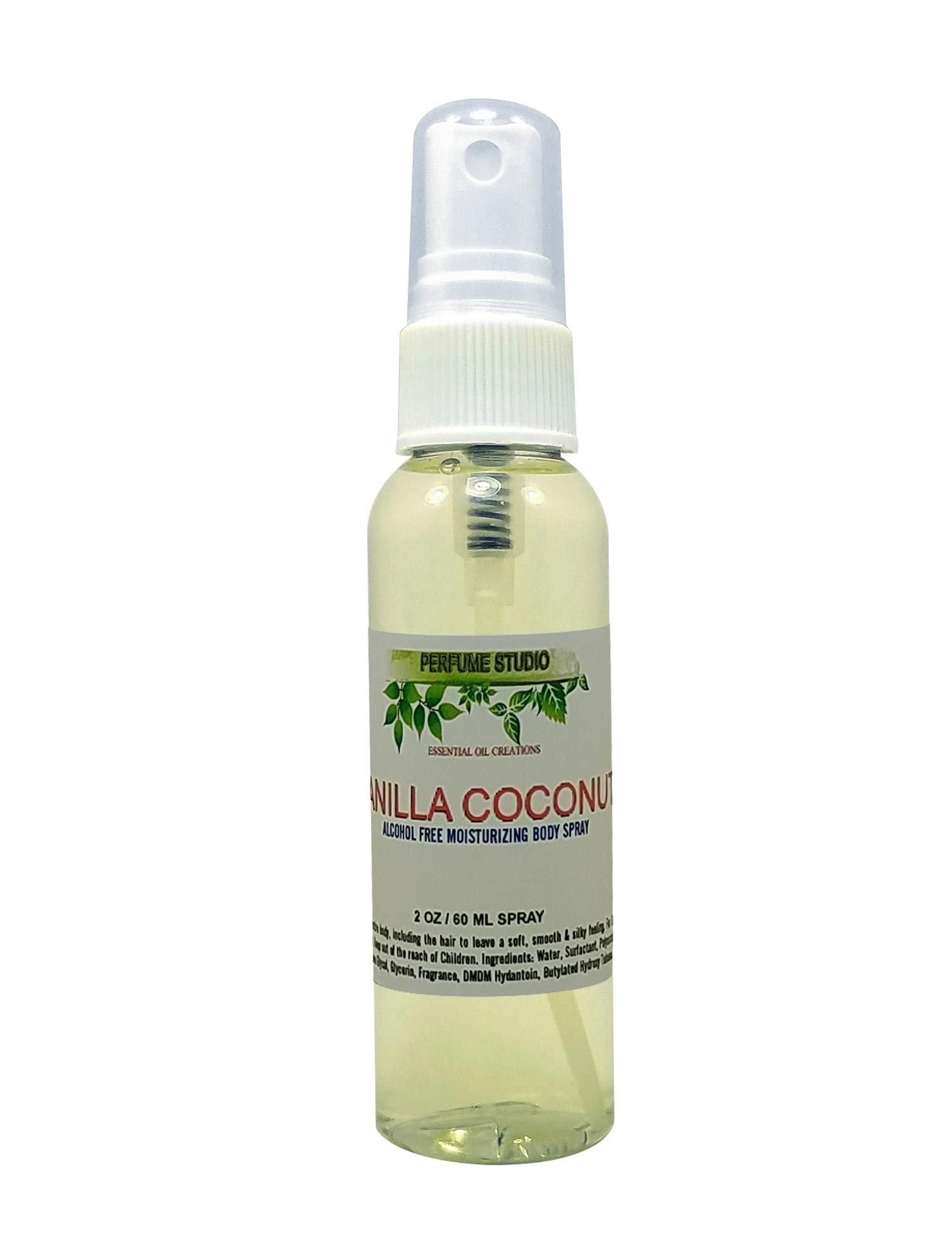 Perfume Studio Alcohol Free Travel Size Moisturizing Body Spray for Women and Girls (Vanilla Coconut, 2oz)