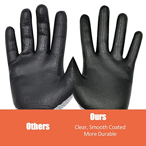 Ultra Durable Safety Work Gloves for Women Men, Seamless Knit Non-Slip Elastic Nylon Gloves, Power Grip, 3D Comfort Stretch Fit, Smart Touch Screen, Breathable, Abrasion, Antistatic, Small