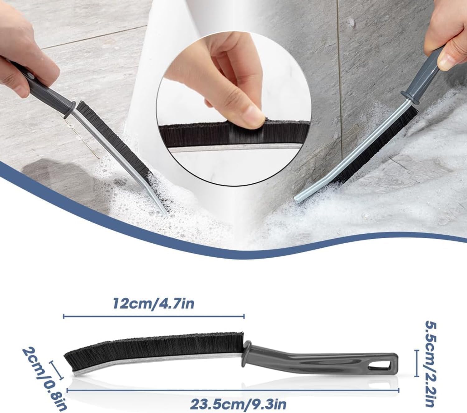 3 Pack Gap Cleaning Brush Crevice Cleaning Brush Tile Scrubber Grout Cleaner Brush Hard Bristle Brush for Kitchen Bathroom Shower Sink Tile Floors