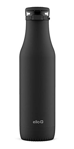 Ello Riley 18oz Vacuum Insulated Stainless Steel Water Bottle with Flip Lid, Black, 18 oz.