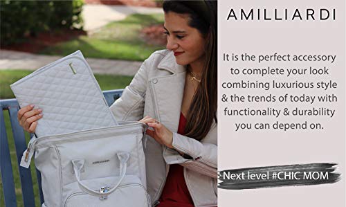 Portable Diaper Changing Pad Stylish & Chic by AMILLIARDI for Travel w/Baby, Infant & Newborn, Changing Mat Portable (Grey)