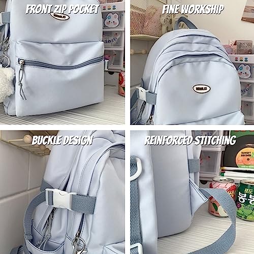 BILIPOPX Kawaii Backpack with Cute Accessories Aesthetic 15.6 Inch Laptop Backpack Pendant (Black)