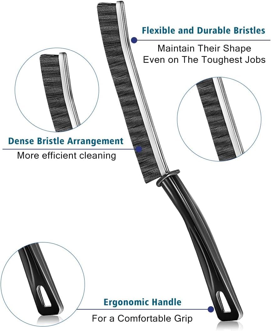 4 Pieces Gap Cleaning Brush, Hard Bristle Crevice Cleaning Brush, for Hard-to-Reach Areas in Bathrooms, Kitchen Tiles, Window Slots, Etc
