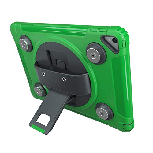 Magnetic Case for iPad 7/8/9 Gen - CTA Hard Kickstand Case with Magnetic Mounting Plates and Carry On Strap for iPad 7/8/9th Generation - Green