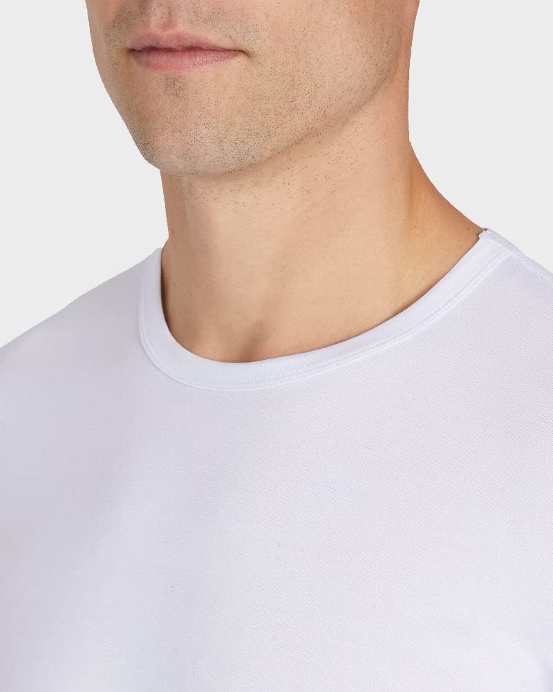 32 DEGREES Men's 2-Pack Performance Lightweight Thermal Baselayer Crewneck Long Sleeve Shirt Top | Moisture Wicking | Anti Odor, WHITE/CHARCOAL HEATHER, X-Large
