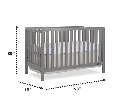 Dream On Me Ridgefield 5-in-1 Convertible Crib in Storm Grey, Greenguard Gold Certified