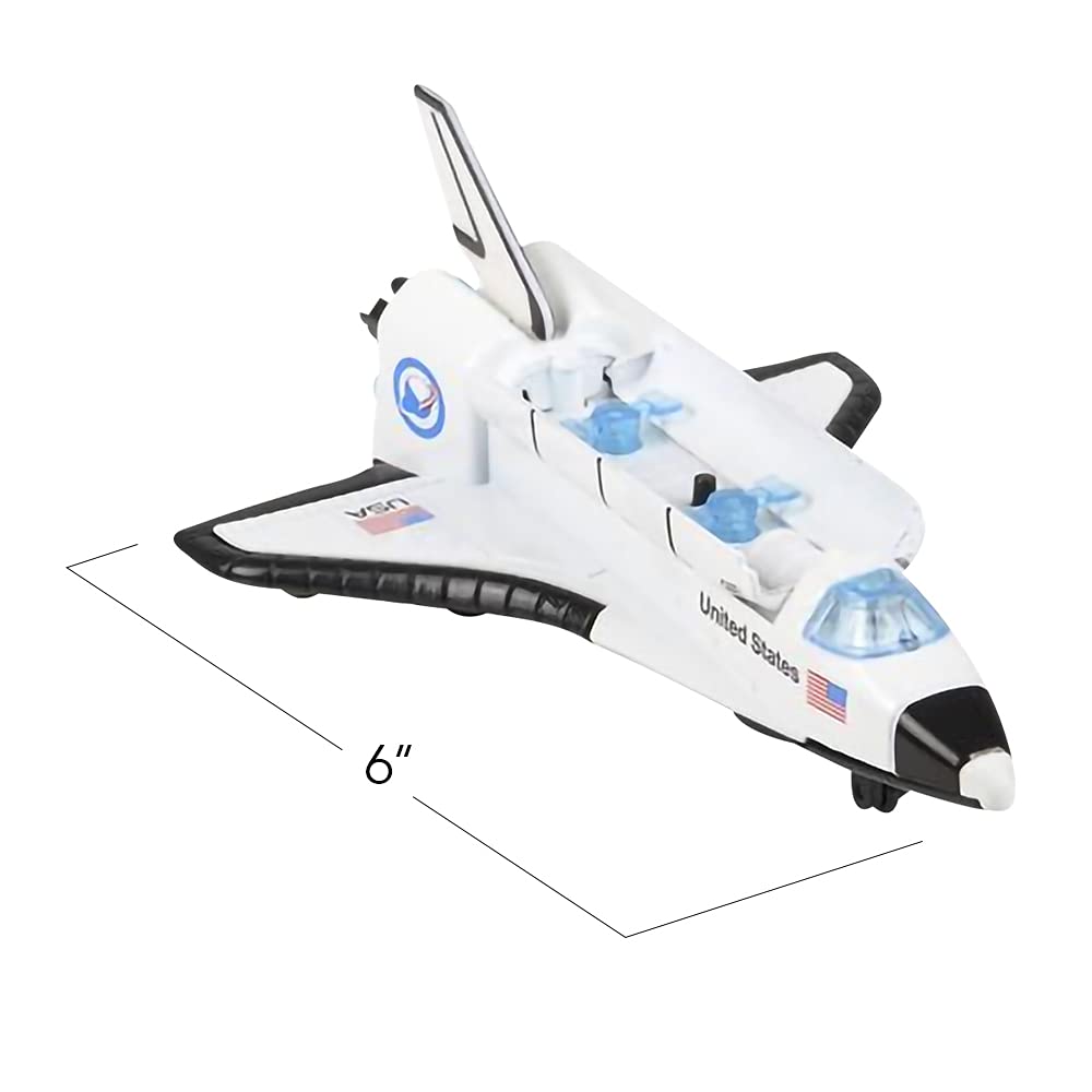 ArtCreativity Light Up Space Shuttle Toy, 1PC, Battery Operated Spaceship Toy with LEDs, Sounds, and Pullback Motion, Outer Space Party Decoration, Great Space Gifts for Boys & Girls, 6 Inches