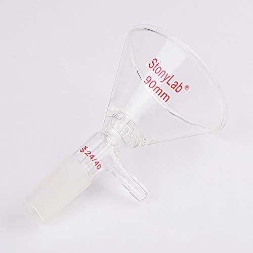 stonylab Borosilicate Glass Filter Funnel with 90mm Top Outer Dimension, 24/40 Inner Joint Glass Filtering Funnels