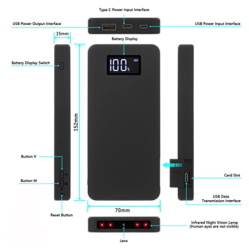 KEHZKCT 64GB Spy Camera Hidden Camera 10000 mAh Full HD 1080P Mini Spy Hidden Camera,Nanny Cam Hidden Camera,Small Security Hidden Camera with Gravity Sensor/Night Vision - No WiFi
