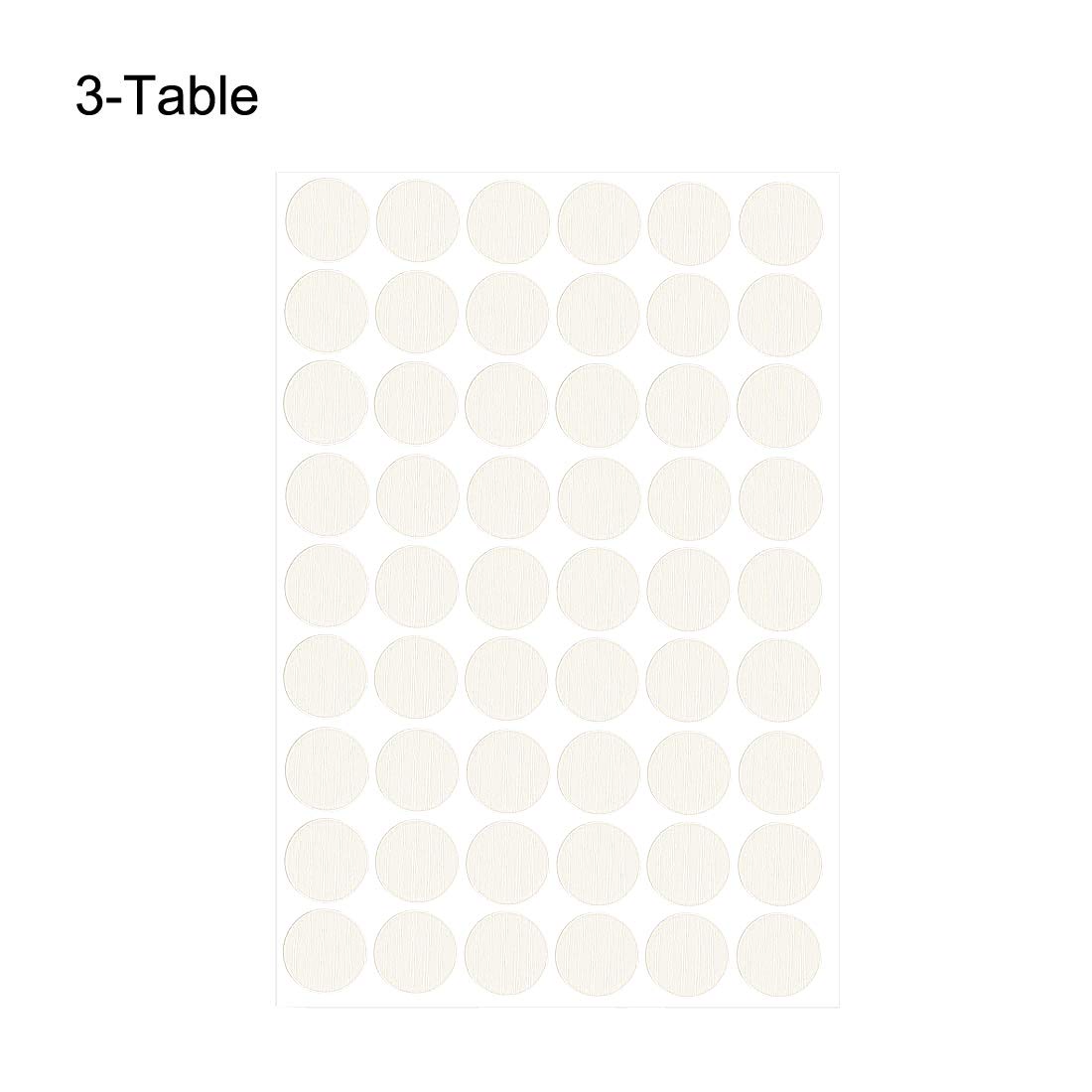 uxcell 3 Sheet/162Pcs Screw Hole Cover Stickers, 21mm Dia PVC Self Adhesive Covers Caps Dustproof for Wood Furniture Cabinet Shelf Wardrobe, Textured Warm White