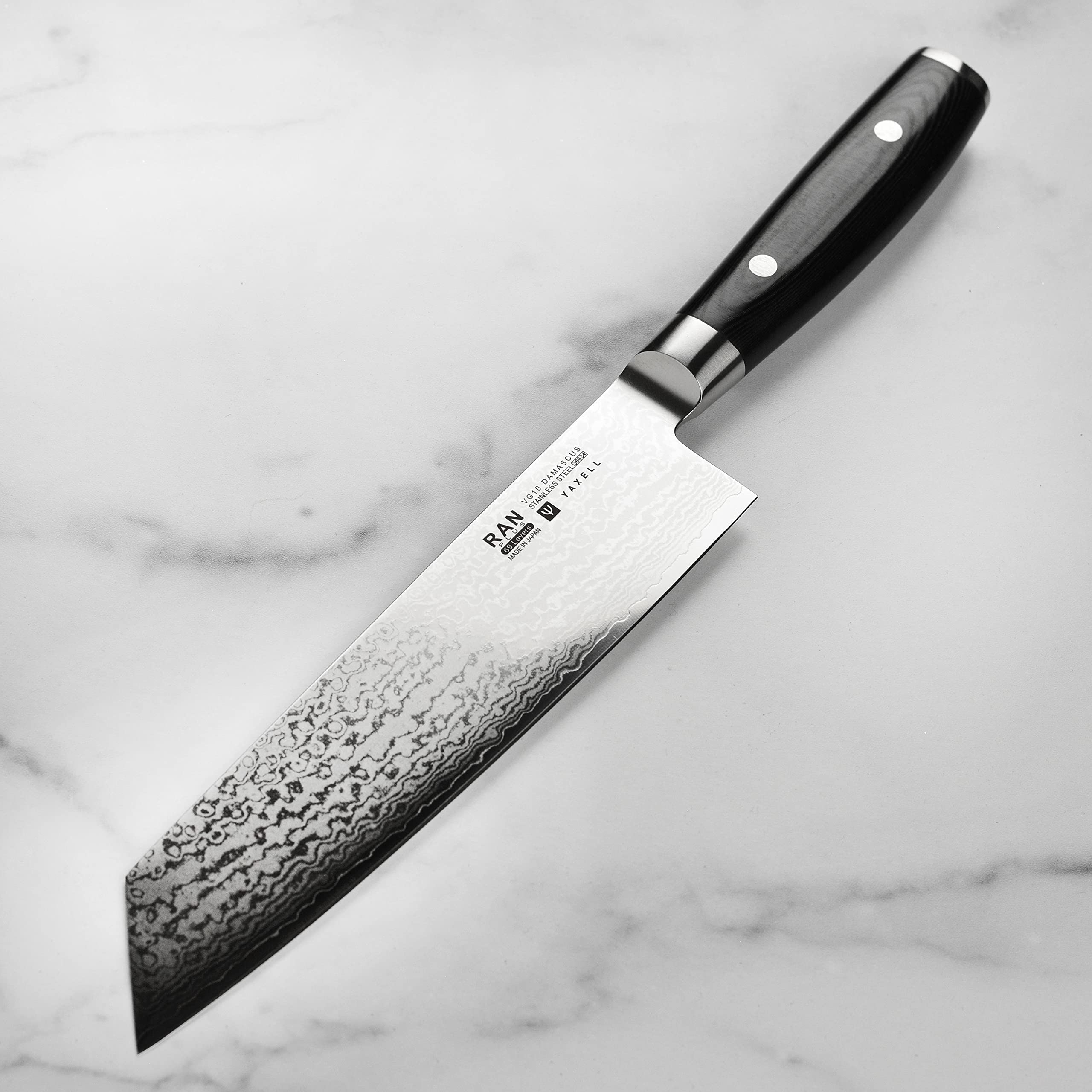 Yaxell Ran Plus 8" Kiritsuke Knife - Made in Japan - 67 Layers VG10 Damascus