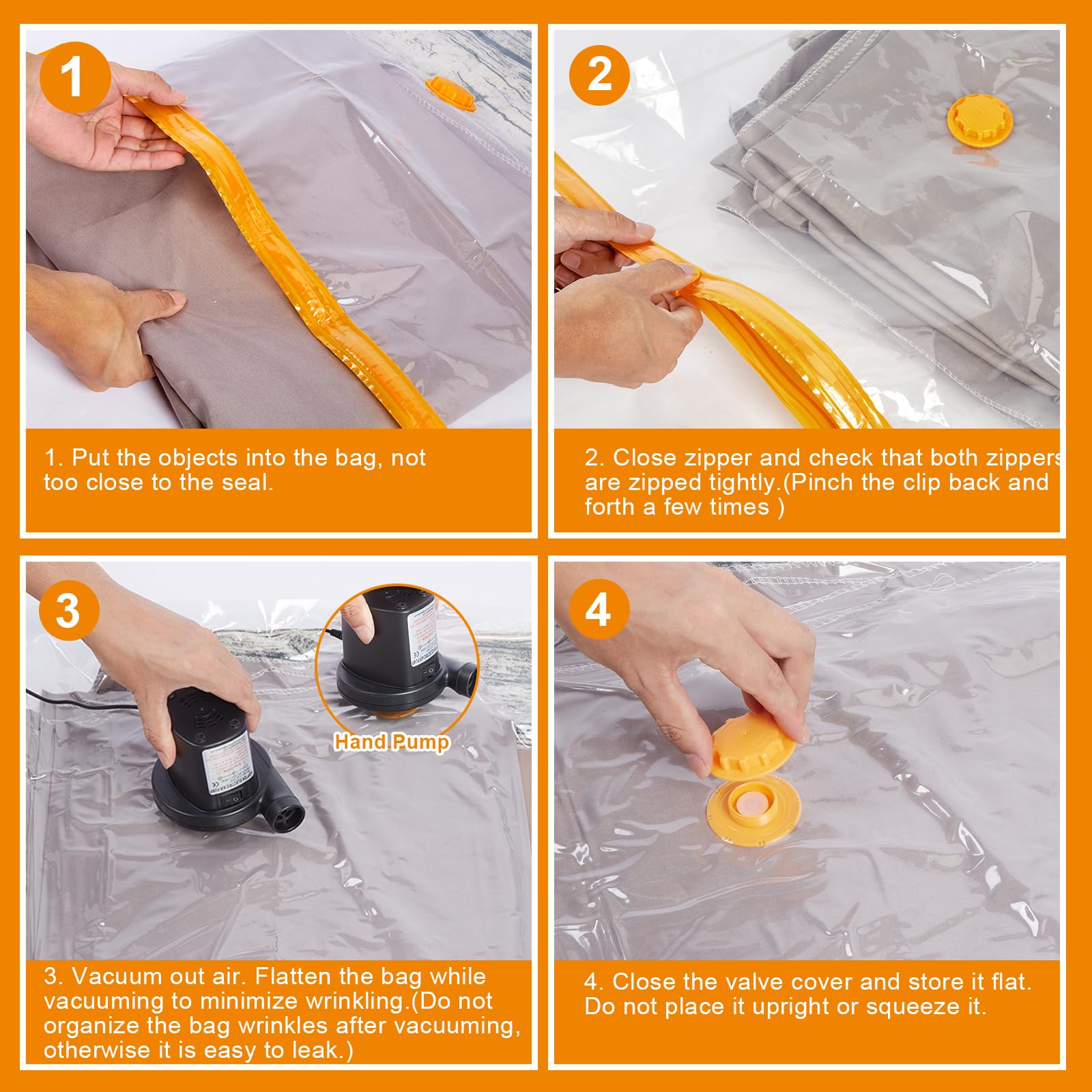 AGPTEK Large Vacuum Bags, 10 Bags a Set, Durable & Reusable Storage Bags- Perfect Space-Saving Solution for Clothes, Blankets, Comforters, and More. Ideal for Home Storage and Travel(No Pump Include)