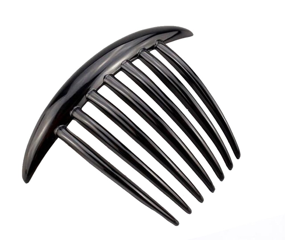 Women's French Twist Combs Plastic Side Hair Comb with Seven Tooth - Set of 6 (3 Colors, Each 2pcs)
