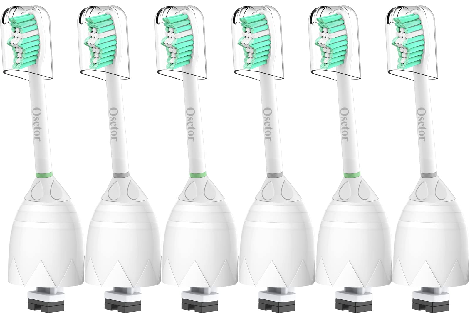Osctor Replacement Brush Heads Compatible with Phillips Sonicare E-Series HX7022/66, 6 Pack, Fit Essence, Xtreme, Elite, Advance and CleanCare Screw-on Electric Sonic Toothbrush Handles