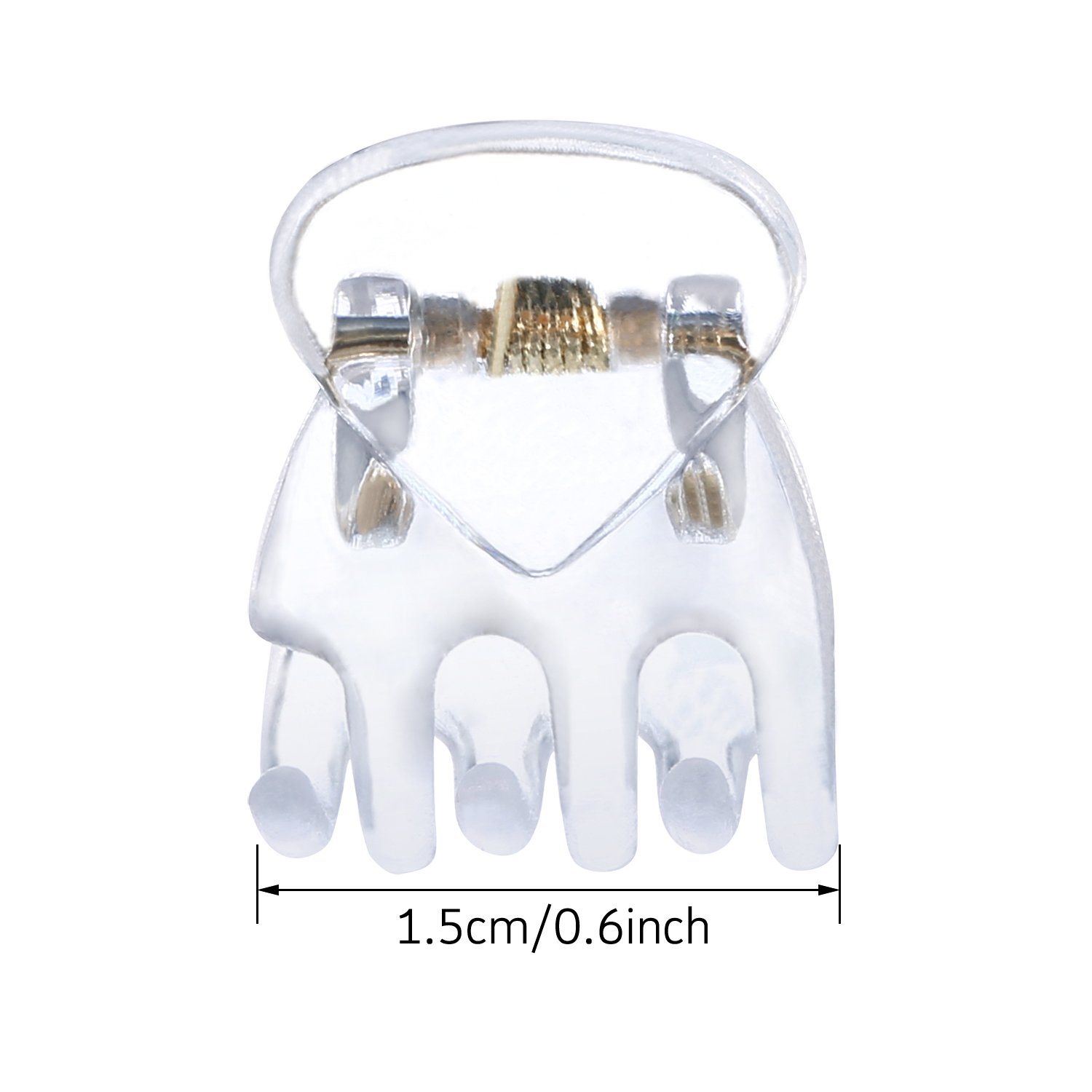 Hotop Hair Clip, 24 Pcs Small Mini Hair Claw Clips for Girls and Women, Non-Slip Plastic Tiny Jaw Clips, Clear