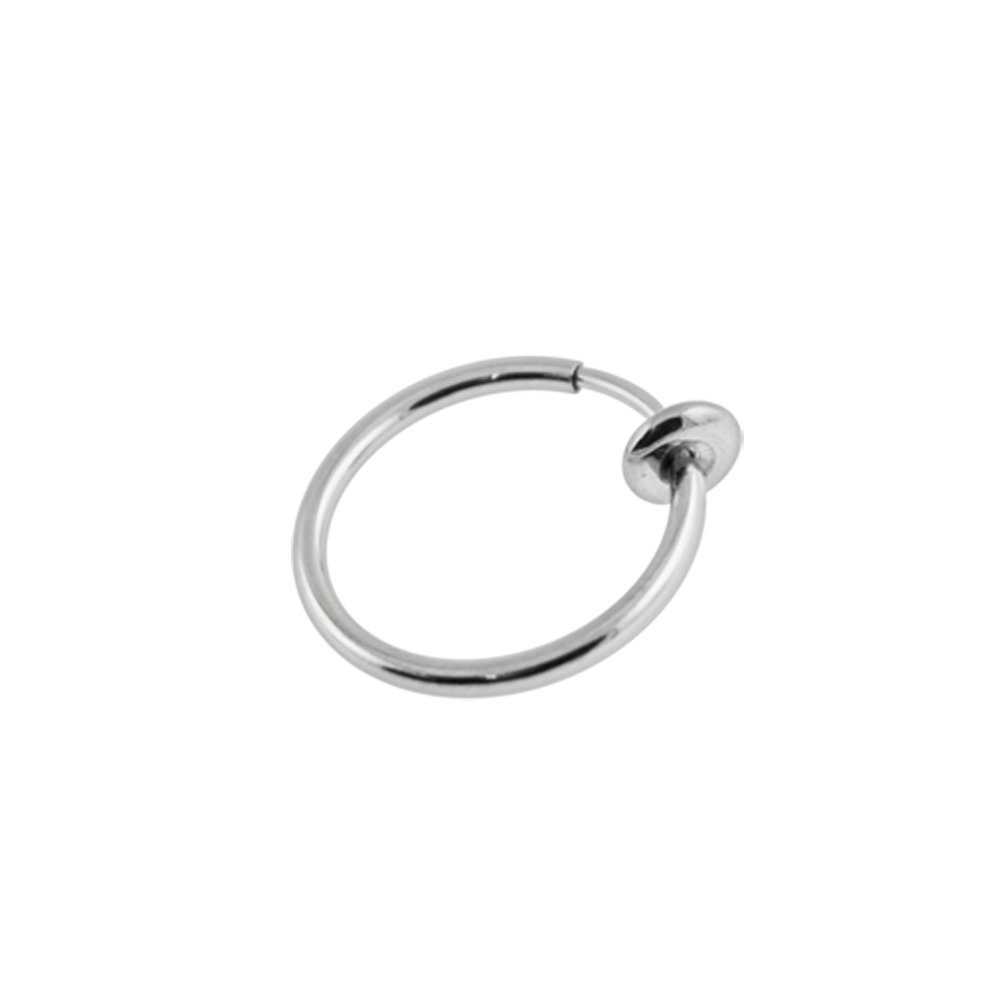 3/8" (10MM) Length 16 Gauge (1.2MM) 316L Surgical Steel Non-Piercing Septum Piercing Spring Action Fake Nose Ring