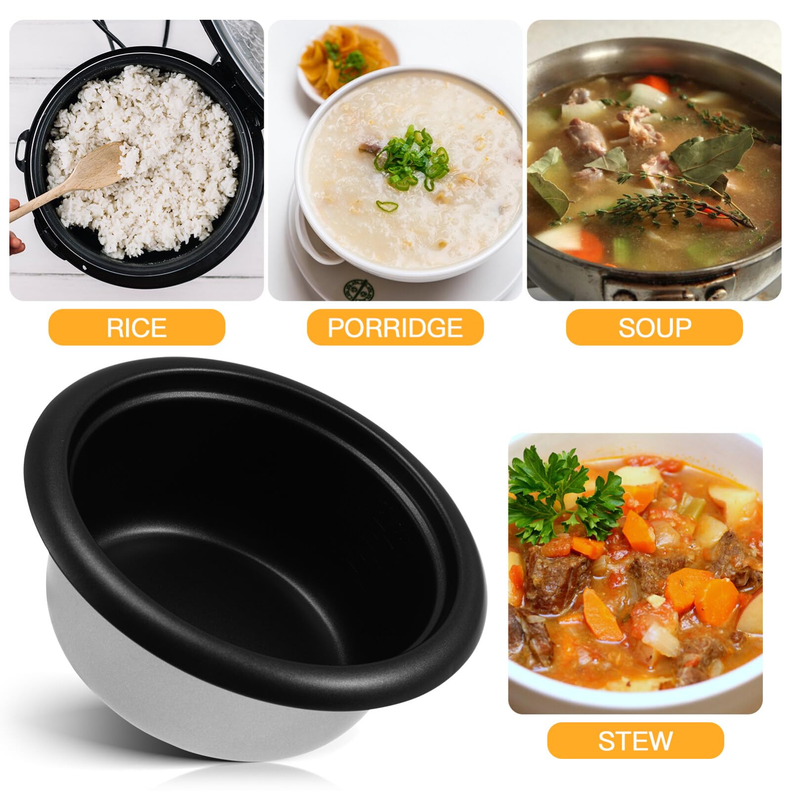 8.3 * 3.5Inch Rice Cooker Inner Pot 1.5 L Non- Stick Rice Cooker Liner Replacement Rice Cooker Insert Rice Cooking Container Rice Maker Accessories for Rice Cooker Rice Maker