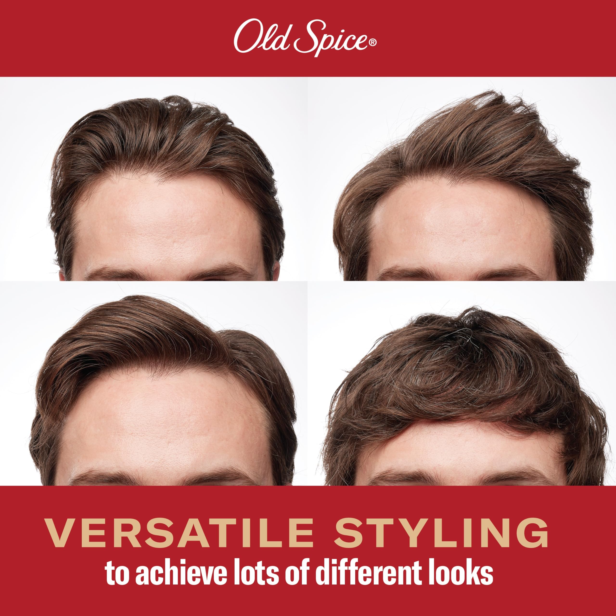 Old Spice No Crunch Crème, Hair Styling Crème for Men, Low Hold with Low Shine, 2.22 oz
