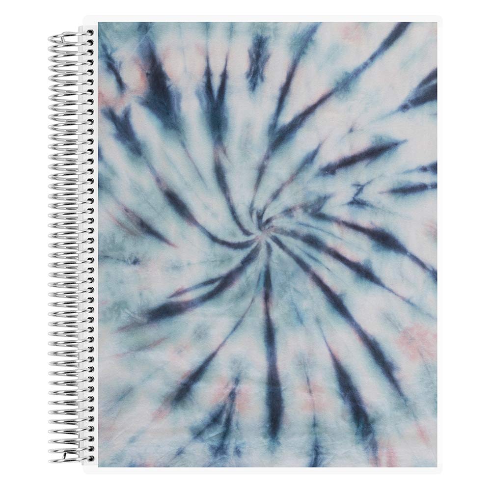 8.5" x 11" Spiral Bound Dot Grid Journal Notebook - Spiral Bound Tie Dye. 5mm Dot Grid. 160 Page Writing, Drawing & Art Notebook. 80Lb Thick Mohawk Paper. Stickers Included by Erin Condren.