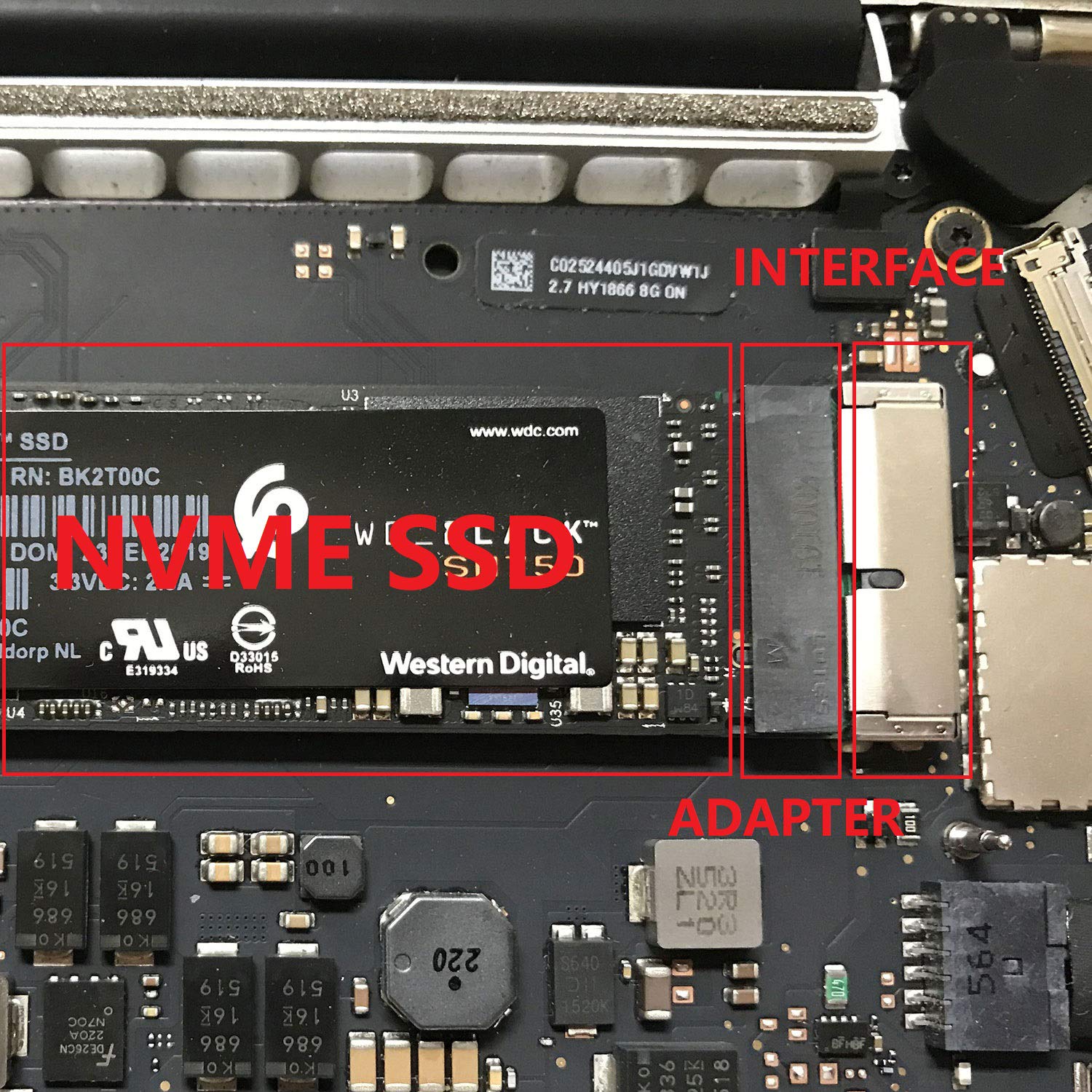 V VOILA REVE M.2 NVME MacBook SSD Convert Adapter for Upgraded MacBook Air Pro Retina Mid 2013-2017, AHCI SSD Upgraded Kit for A1465 A1466 A1398 A1502