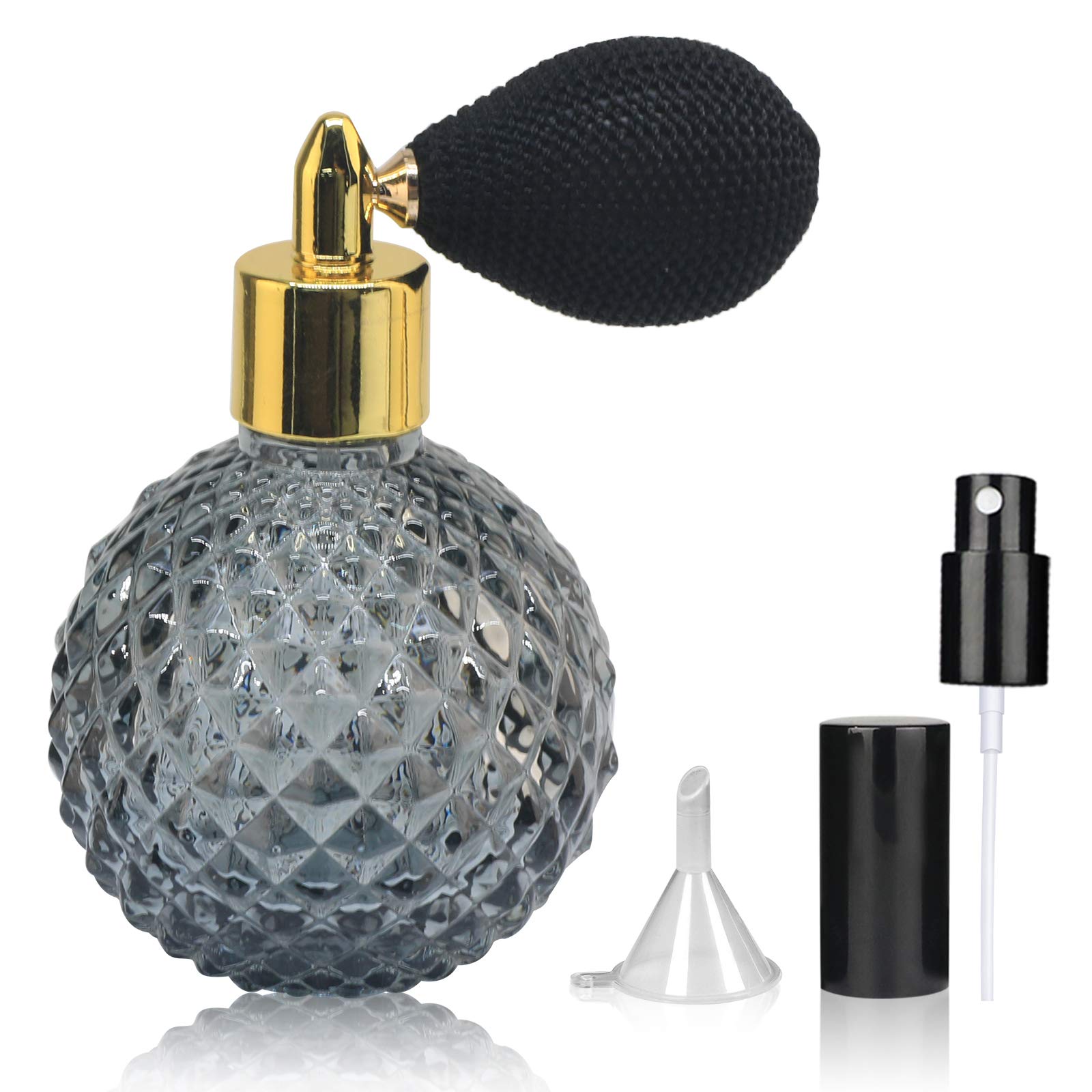 LINALL Perfume Bottle Vintage Atomizer Spray Bottle 3.4oz Empty Refillable Perfume Atomizer Glass Bottle Great for Perfume Home Decoration Cocktail