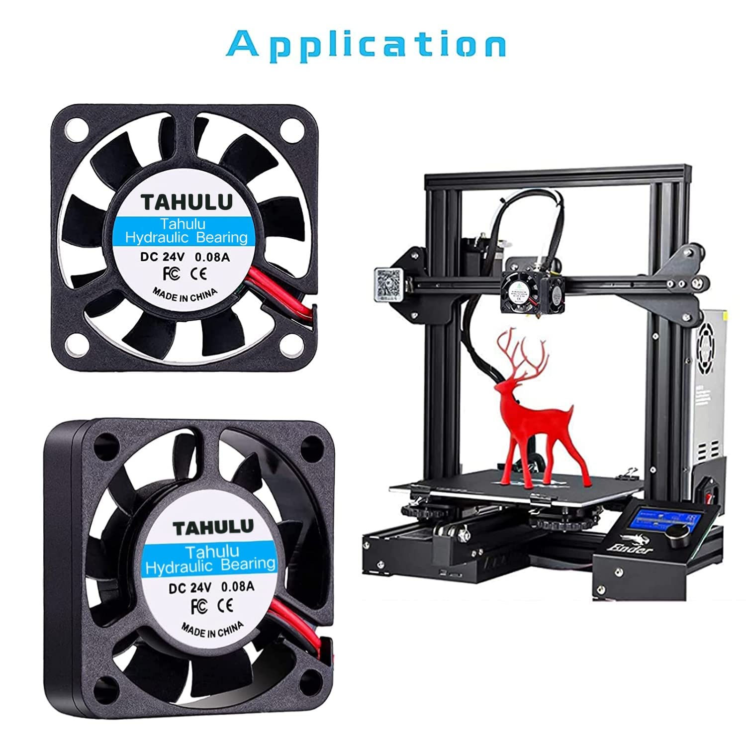 4pcs 3D Printer Fan 12V, 40mm 12 Volt Fan 0.08A DC Mini Quiet Cooling Fan 40X40X10mm Cable for 3D Printer, DVR and Other Small App liances Series Repair Replacement with 28cm