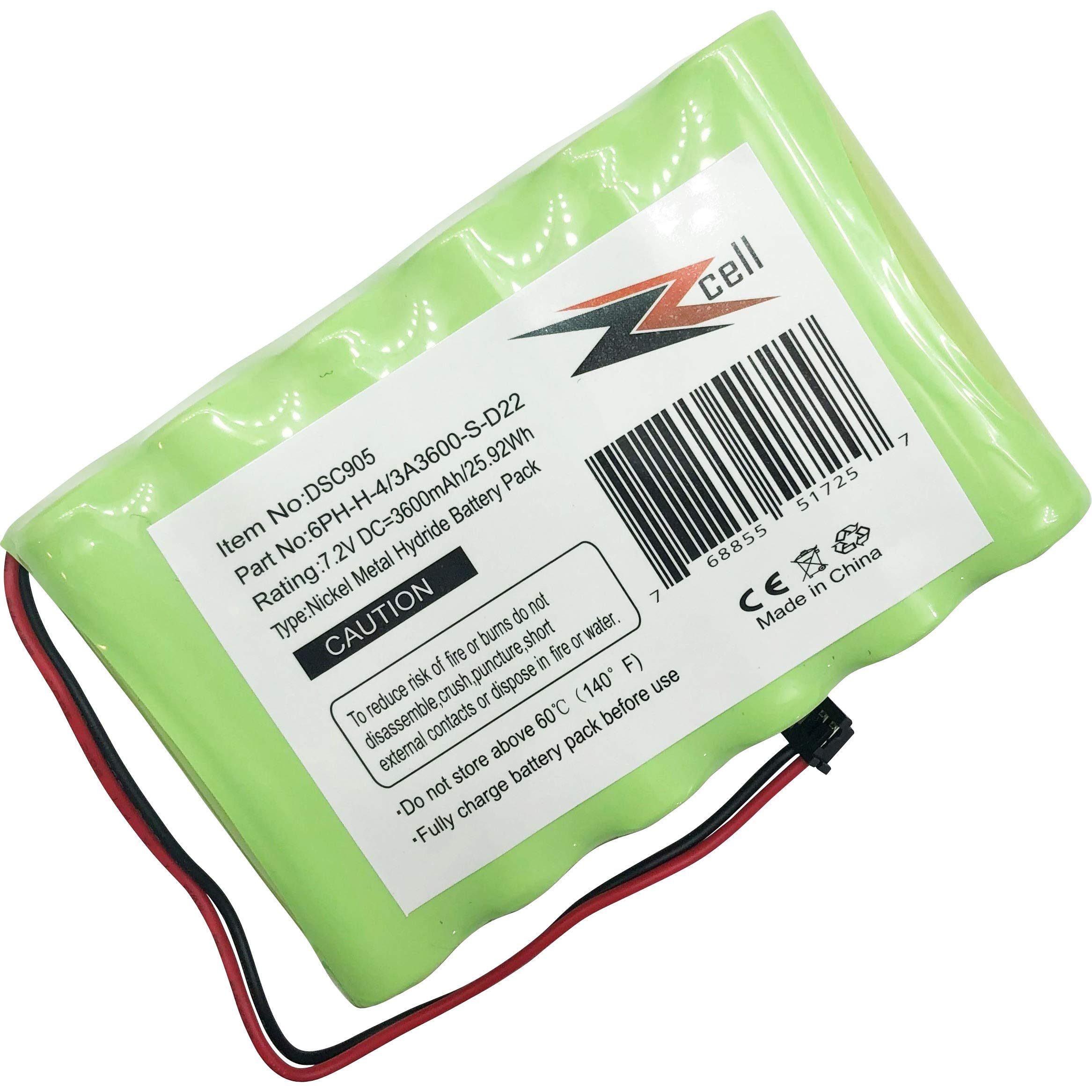 ZZcell® Battery Replacement for DSC Impassa SCW9057 Control Panel, 6PH-H-4/3A3600-S-D22 Alarm System 7.2V 3600mAh (Note: Check Part No. Before Purchase) Battery Will Fully Charge Once Installed.