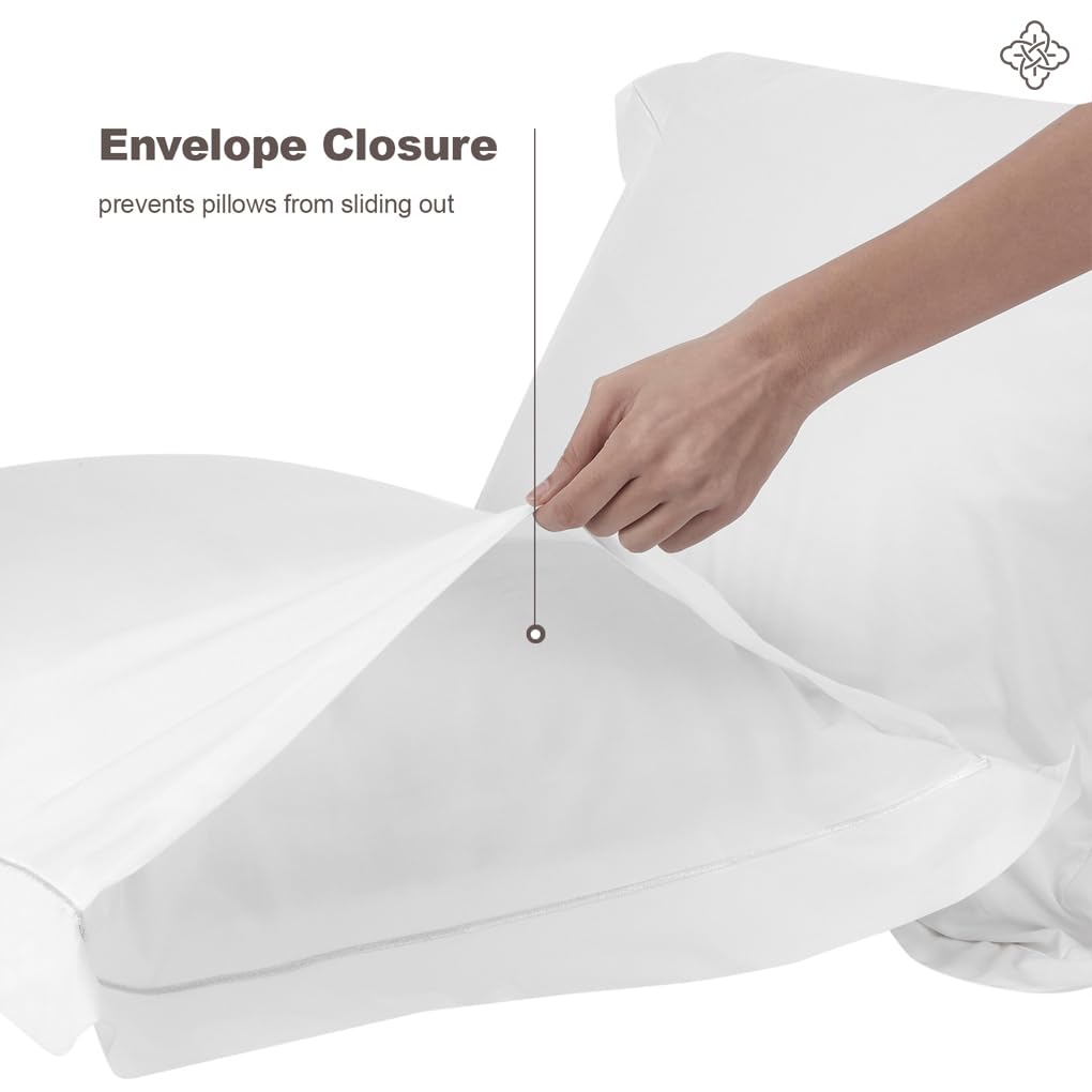 BIOWEAVES 100% Organic Cotton Percale Duvet Cover King Size Set β Crisp, Soft & Naturally Cooling Weave, 300 Thread Count GOTS Certified King Duvet Cover & 2 Pillow Shams β 106x92 inches, Ivory