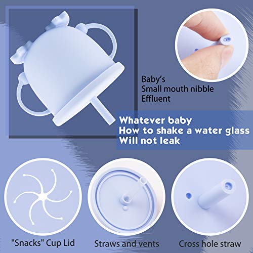 Linowos 2-in-1 Snack Cup & Spill-Proof Cup, Snack Cup | Silicone Toddler Spill Proof Sippy Cup 150ml with Level Indicator - Perfect for Toddlers & Babies Training