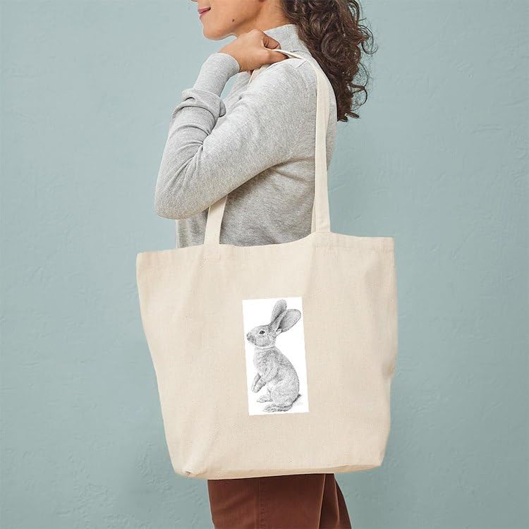 CafePress Giant Rabbit Tote Bag Natural Canvas Tote Bag, Reusable Shopping Bag